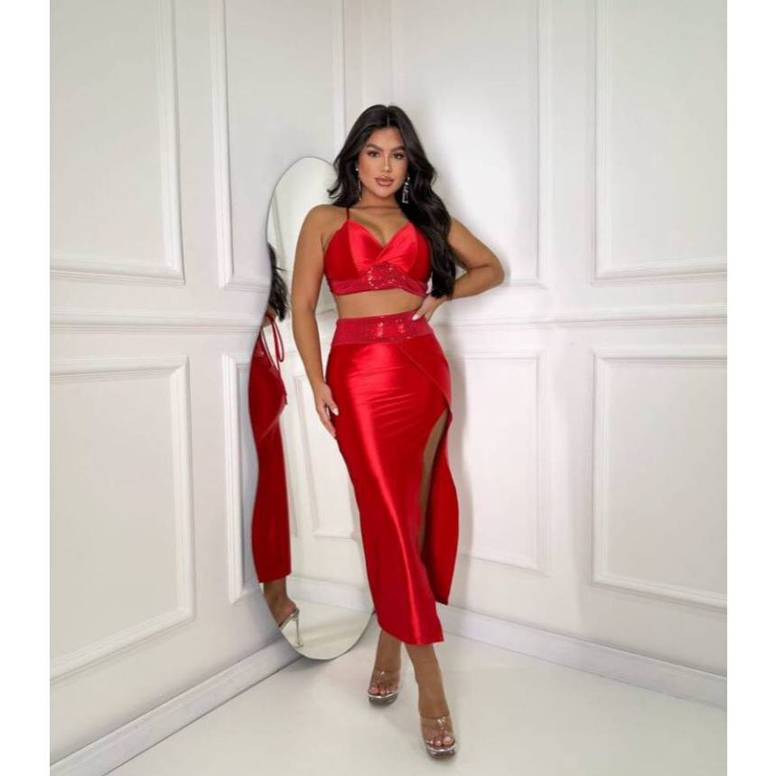 Conjunto Feminino Para As Festas De Natal E Ano Novo Shopee Brasil