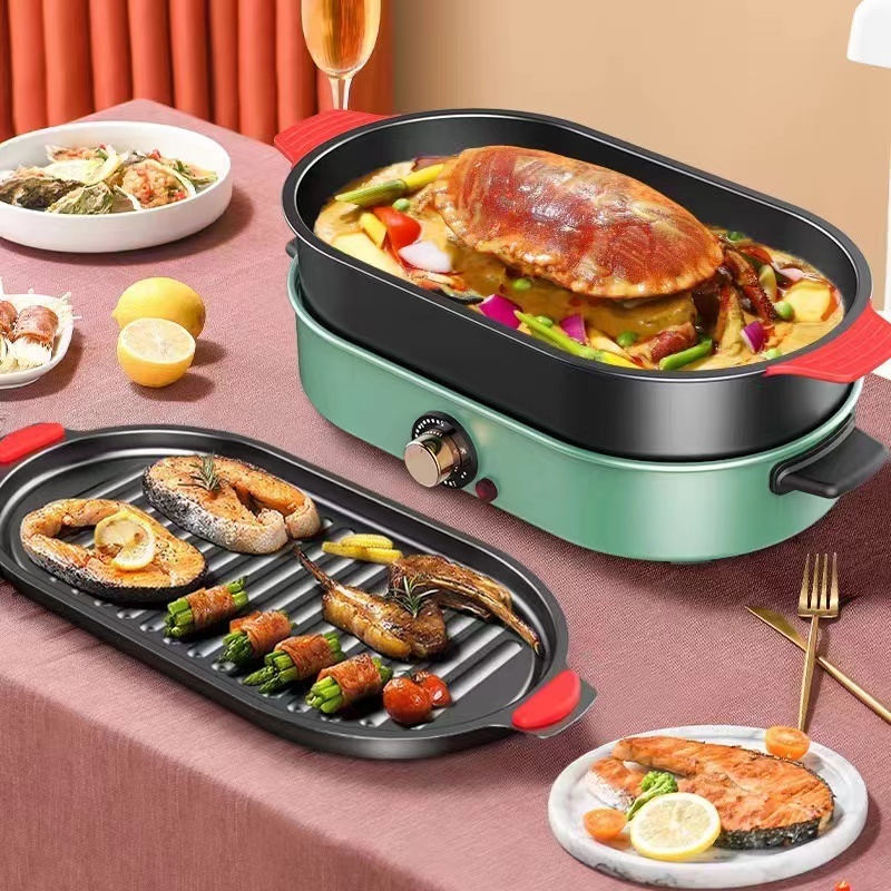 Panela Elétrica Grill Multifuncional com temperatura ajustavel que ...