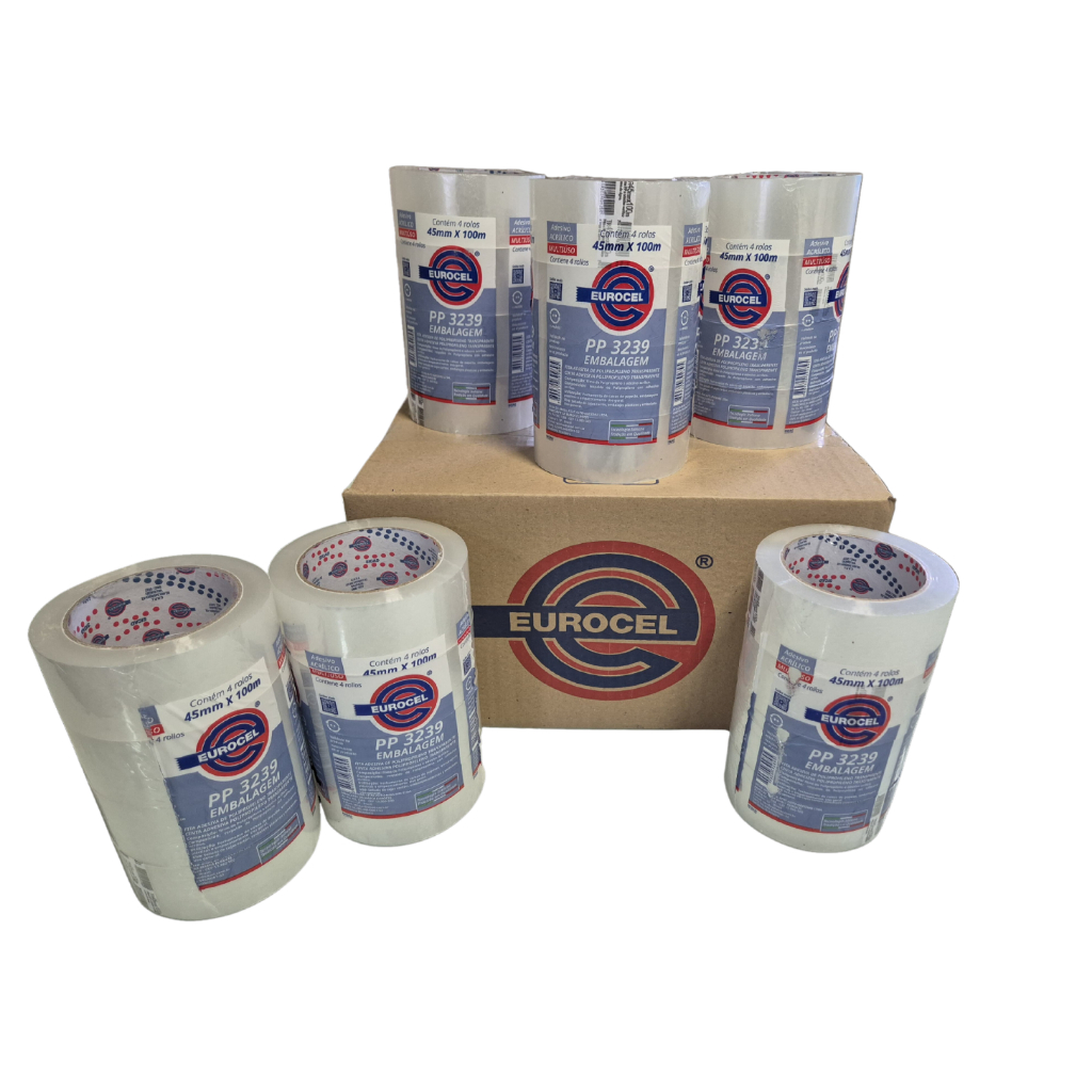 Eurocell Fita Adesiva 45x100 Metros 10 Unidades Trasnparente | Shopee ...
