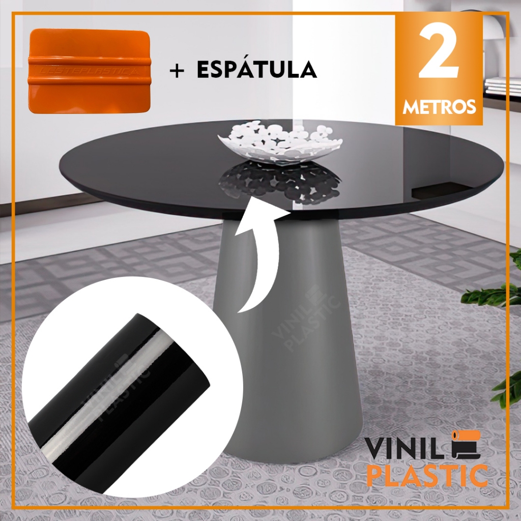 200x120 cm Adesivo Preto Laquear (laca) Mesa Vidros ou Eletrodomesticos ...