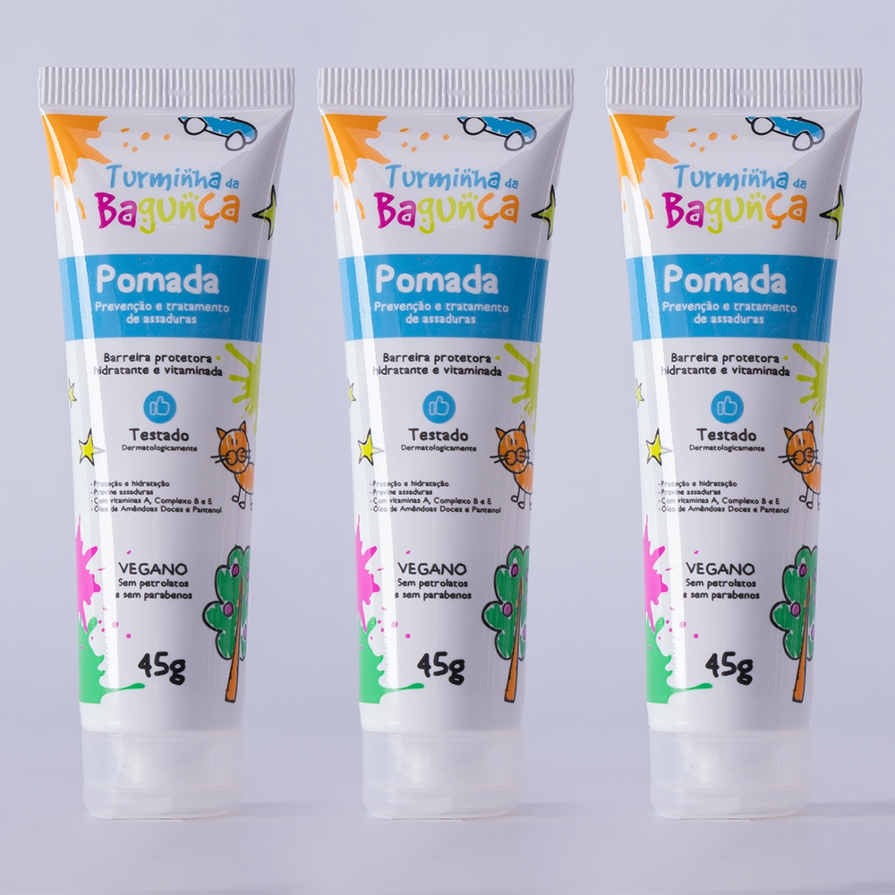 Kit com 03 Pomadas Para Prevenção e Combate de Assaduras 45g TURMINHA ...