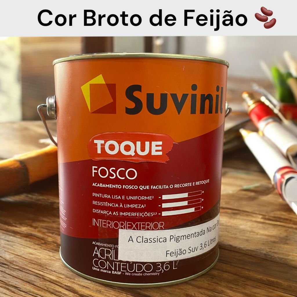Tinta Broto de Feijão Acrilica 3,200 Litros Suvinil Toque Fosco ...