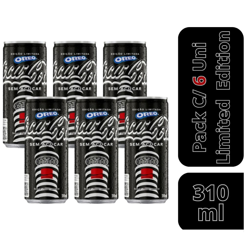 Pack 6 Uni Refrigerante Coca Cola Zero Açúcar Oreo Lata 310m EDIÇÃO ...