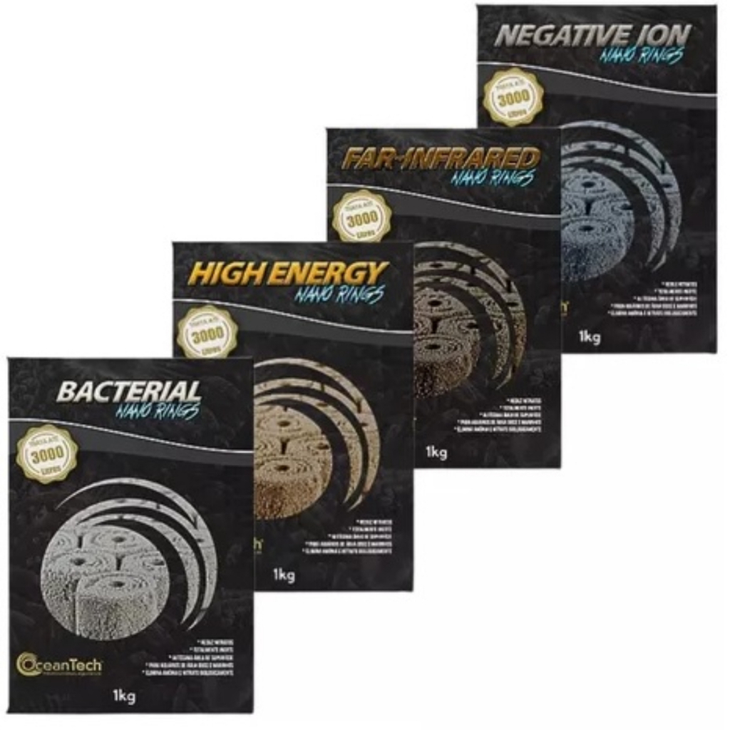 Kit com 4 Caixas de Nano rings sendo 1 Bacterial - 1 Negative Ion - 1 ...