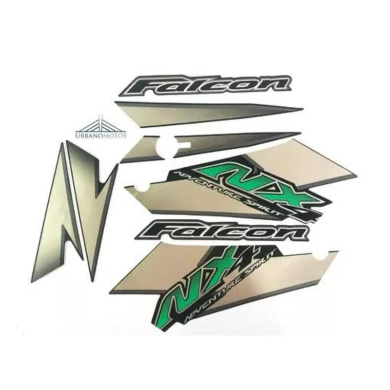 KIT ADESIVO FAIXAS NX 400 FALCON 2004 VERDE 611 JOTAESSE 010091 ...