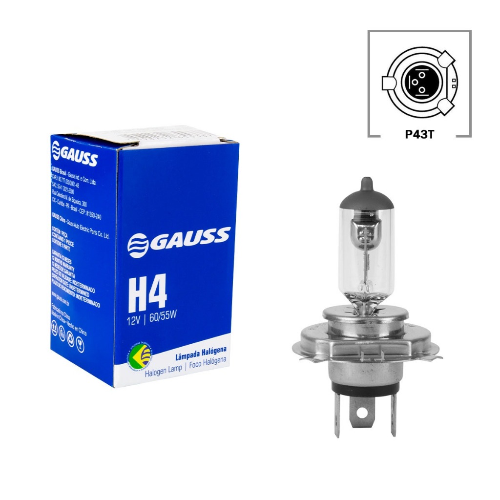 Par 2 unidades Lâmpada Farol H4 12v 60/55w Universal Automotiva | Shopee Brasil