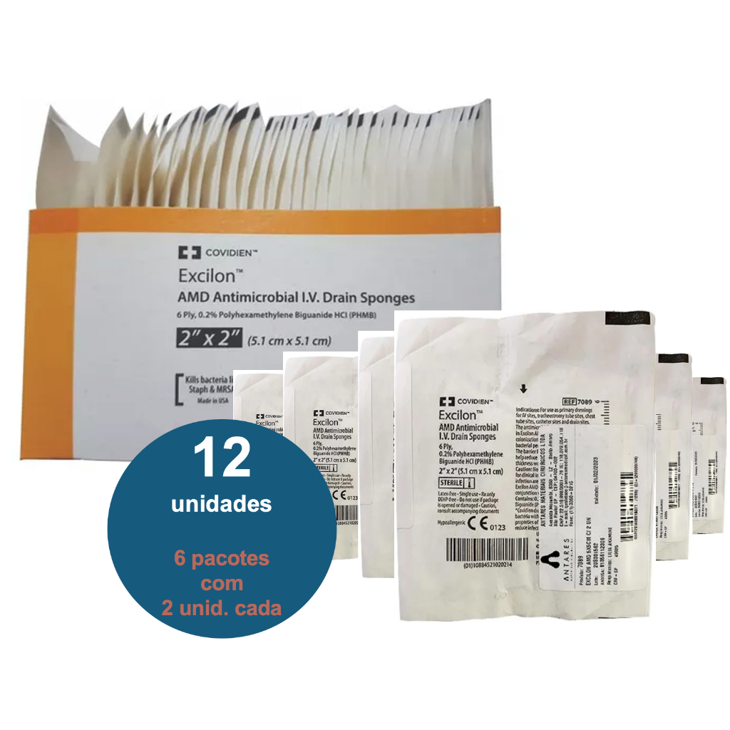 Kit Atacado - Excilon Amd Gaze Fenestrada Phmb 5,1cm X 5,1cm | Shopee ...