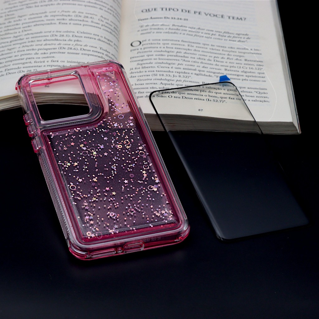 Capa Anti Impacto C Brilho Para Edge 40 Neo Com Película Curvada