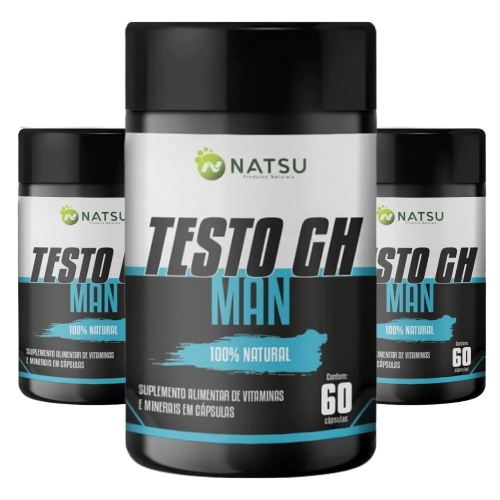 Kit 3 Testo GH Man - Suplemento Natsu - total 180 cápsulas | Shopee Brasil