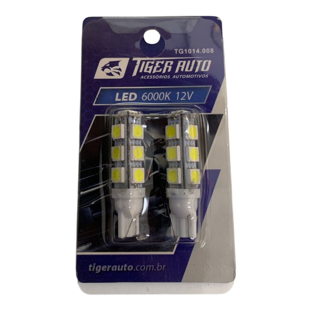 Par Lâmpada Pingo Led T10 13 LEDs Tiger Alto 12V | Shopee Brasil