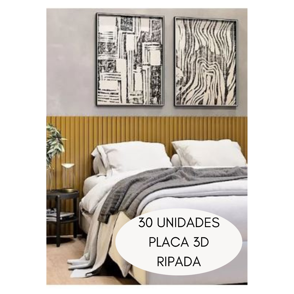 Placa 3D Ripada 30 Unidades Marrom Painel 50x50 Revestimento Para ...