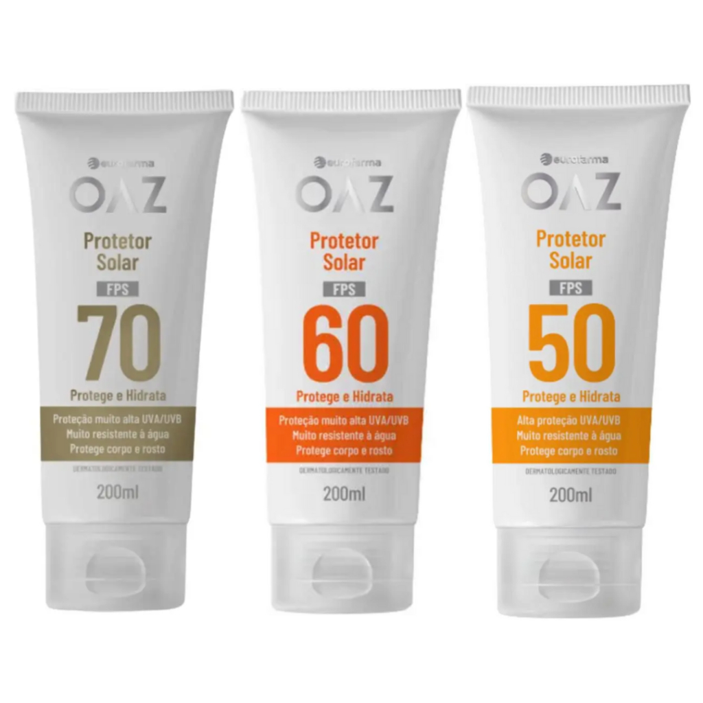 Protetor Solar Oaz Fator 50 / 60 / 70 FPS Vegano Toque Seco - 200ml ...