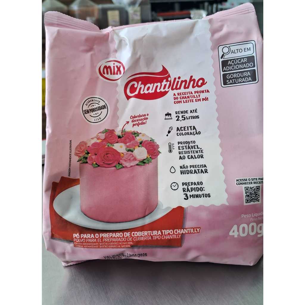 Pó P/ Preparo de Chantilly (Chantilinho) Mix 400g | Shopee Brasil