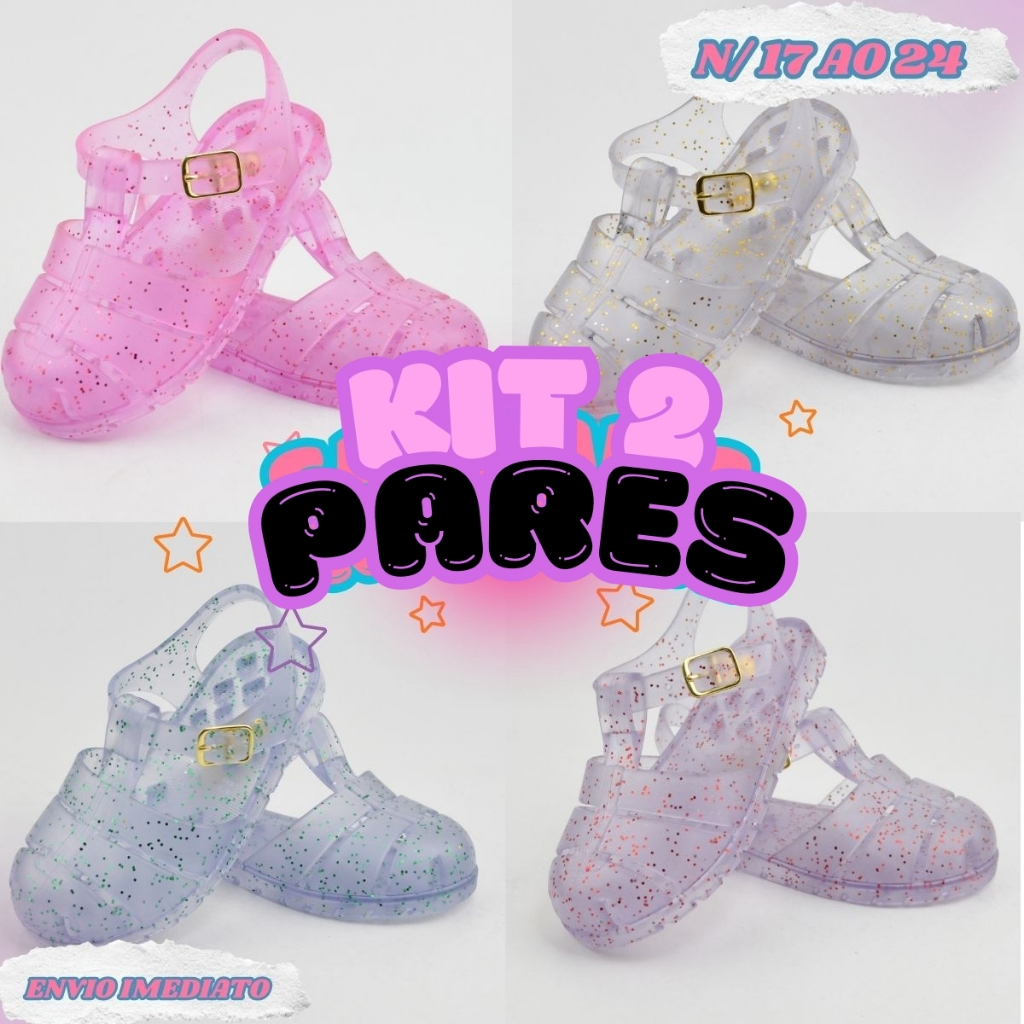 Kit 2 Pares Sandália Infantil Mini Melissa Melissinha Sandalhinha Baby ...
