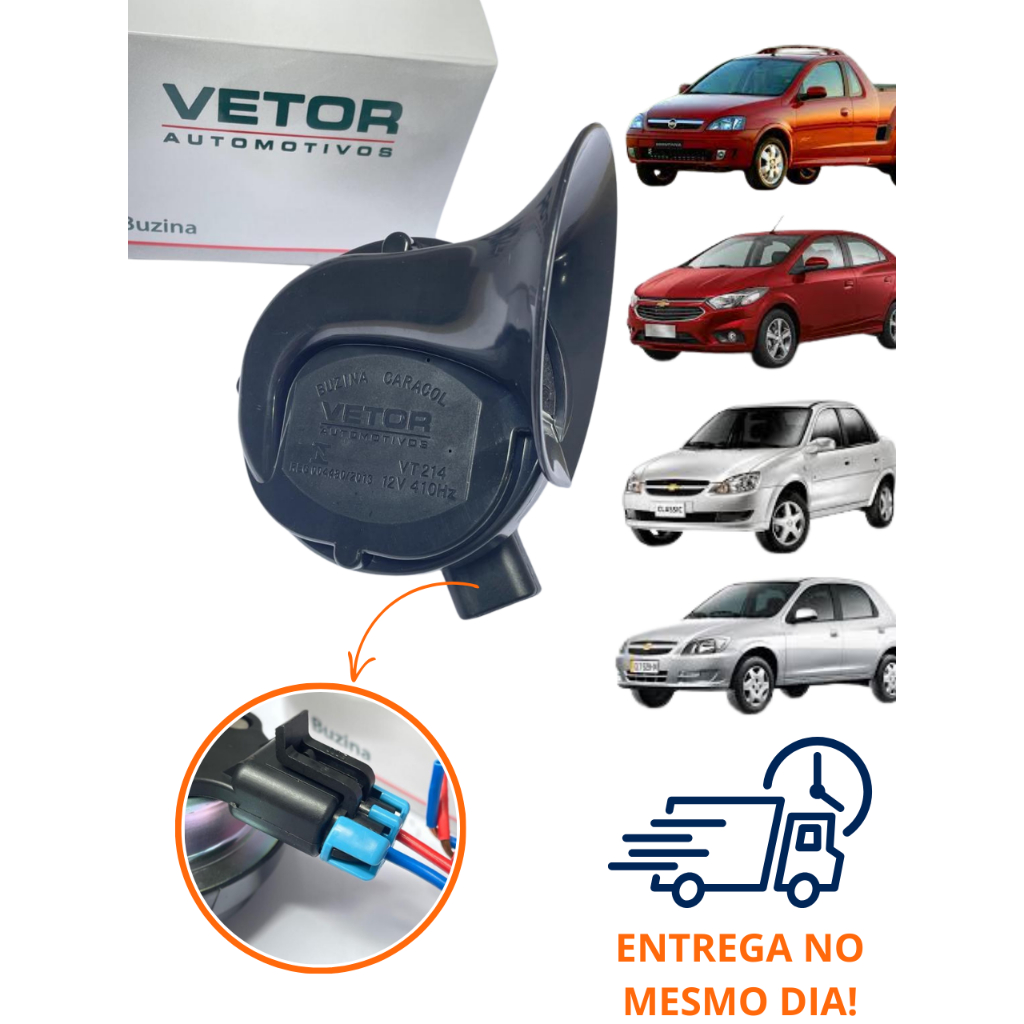 Buzina de carro automotiva Corsa Classic Astra Celta Prisma Montana 12v ...