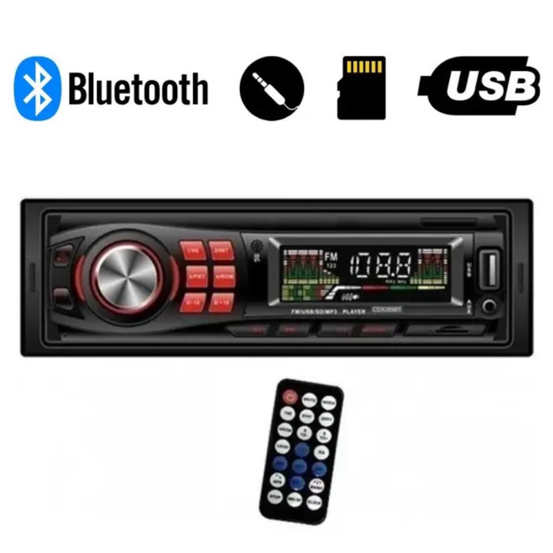 Radio automotivo bluetooth Som para carro bluetooth MP3 com controle remoto | Shopee Brasil