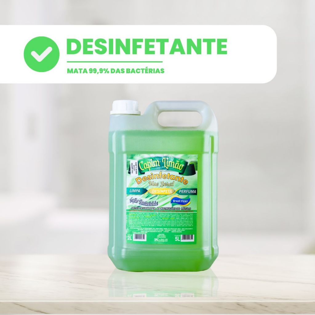 Desinfetante Capim Limão 5L - Frescor E Limpeza Prolongada | Shopee Brasil