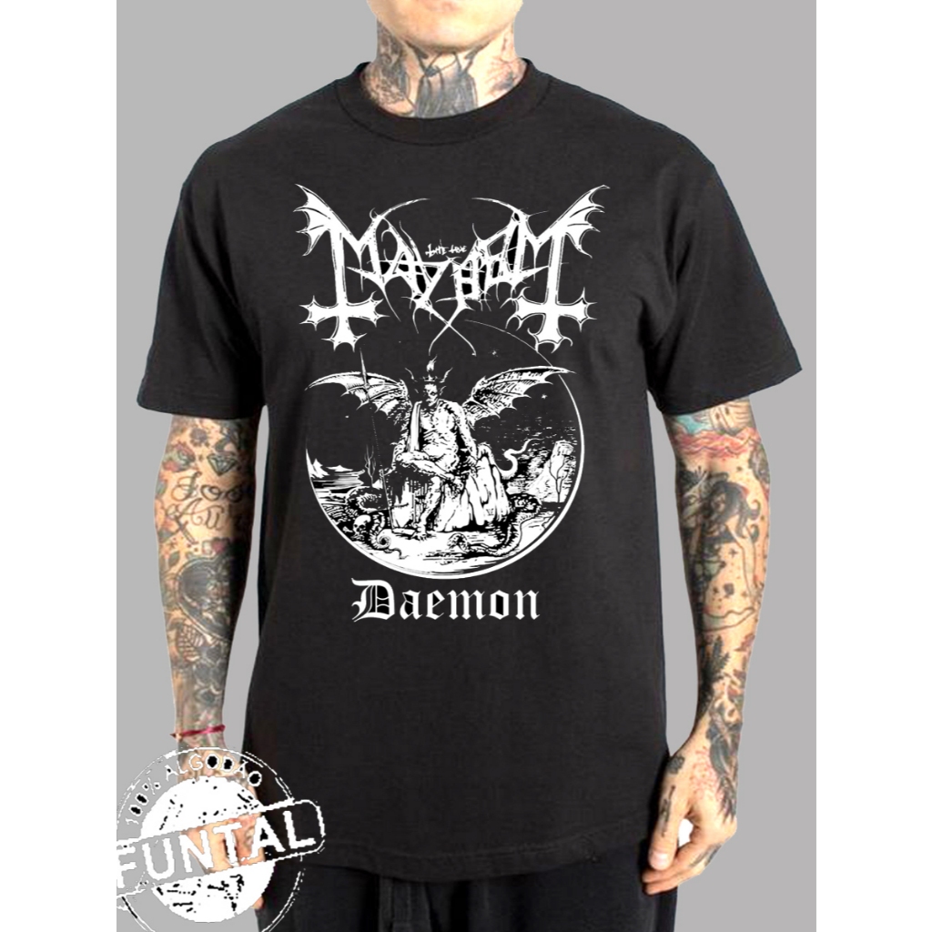 Camiseta Mayhem daemon 100% algodão | Shopee Brasil