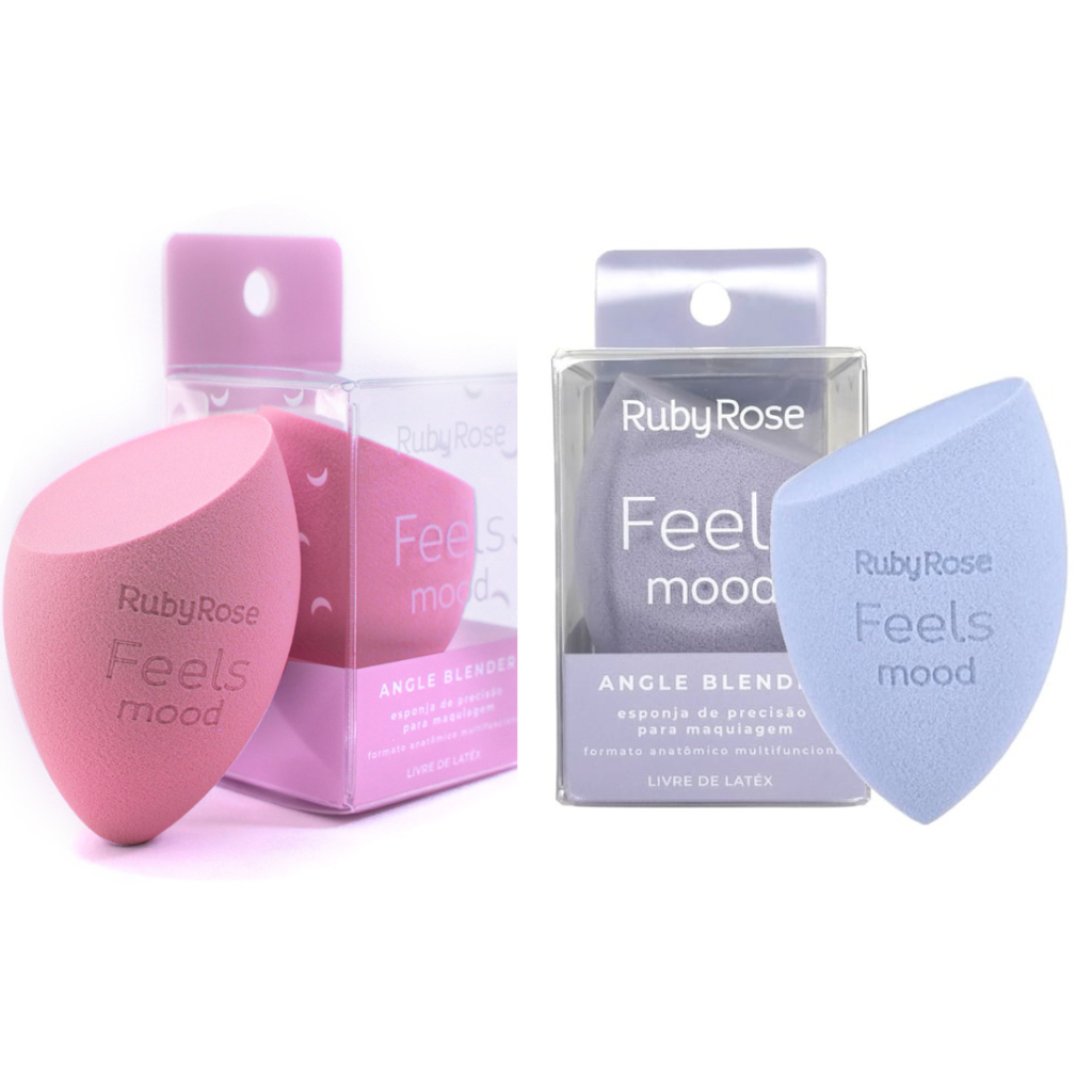 Esponja De Maquiagem Ruby Rose Feels Mood Soft Blender Angle Blender Kit | Shopee Brasil