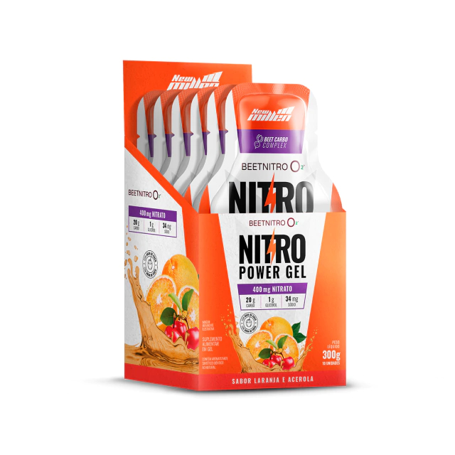 Carboidrato em gel Nitro Power Gel Caixinha c/ 10 Unidades New Millen | Shopee Brasil