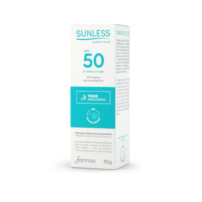 Sunless Protetor Solar Facial Gel Translúcido Fps 50 35g | Shopee Brasil