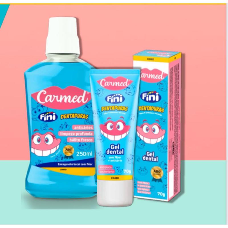 carmed fini dentadura kit de pasta de dente e enxaguante bucal | Shopee ...