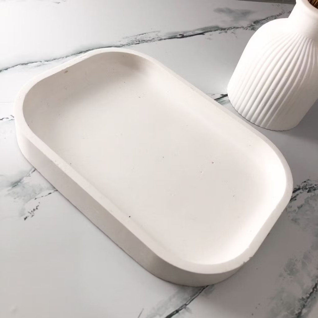 Bandejão Decoração com Folha de Ouro Bandeja Gesso Retangular ...