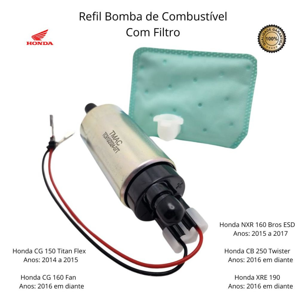 Refil Bomba Combustível Honda Titan 160 2016 Titan 150 14/15 FAN 150 14 ...