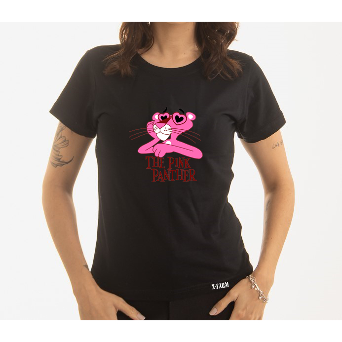 Camiseta Pantera Cor de Rosa Baby look Feminina Gola Redonda 100% ...