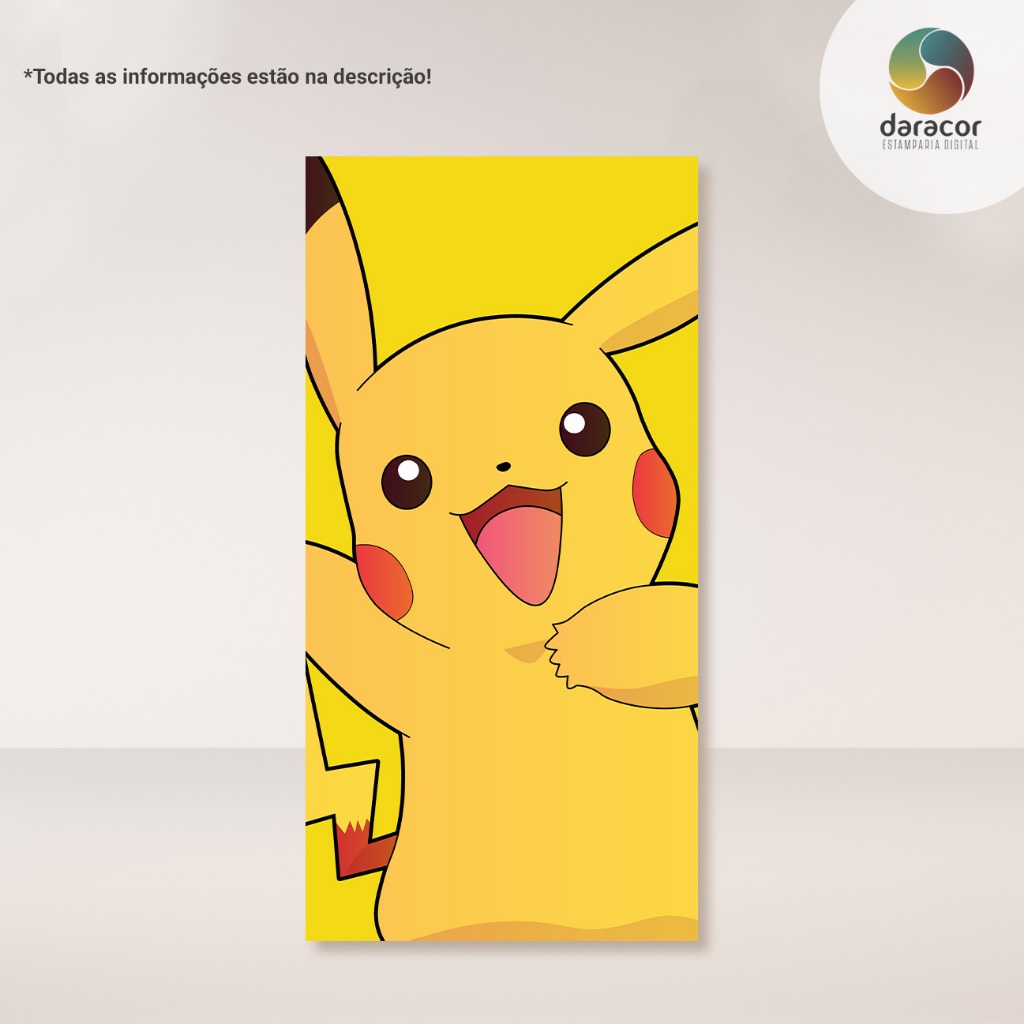 Painel Vertical Retangular Pokemon Pikachu c/overloque | Shopee Brasil