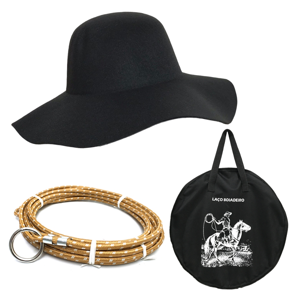 Kit Shapéu Cata Ovo Aba Mole Com Lasso E Bouça Boiadeiro De Laçada ...
