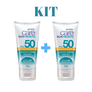 Kit 2 Protetor Solar Facial Toque Seco FPS 50 Avon Care Sun Rosto 40g | Shopee Brasil