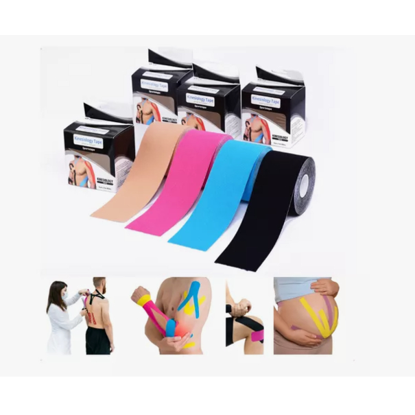 Kit 10 Fita Kinesio Tape Bandagem adesiva funcional alivia a dor Bandagem Elástica 5cm X 5m cor ...
