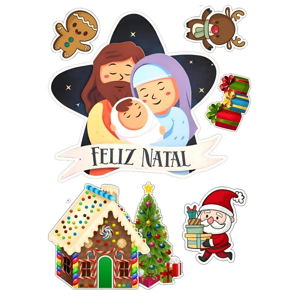 Topper de bolo natal Jesus Cristo | Shopee Brasil