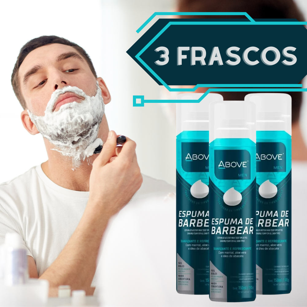 Espuma de Barbear Above Men 150ml com Aloe Vera e Mentol | Shopee Brasil