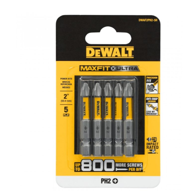 KIT 5 BITS PHILIPS DEWALT PH2 50MM MAXFIT | Shopee Brasil