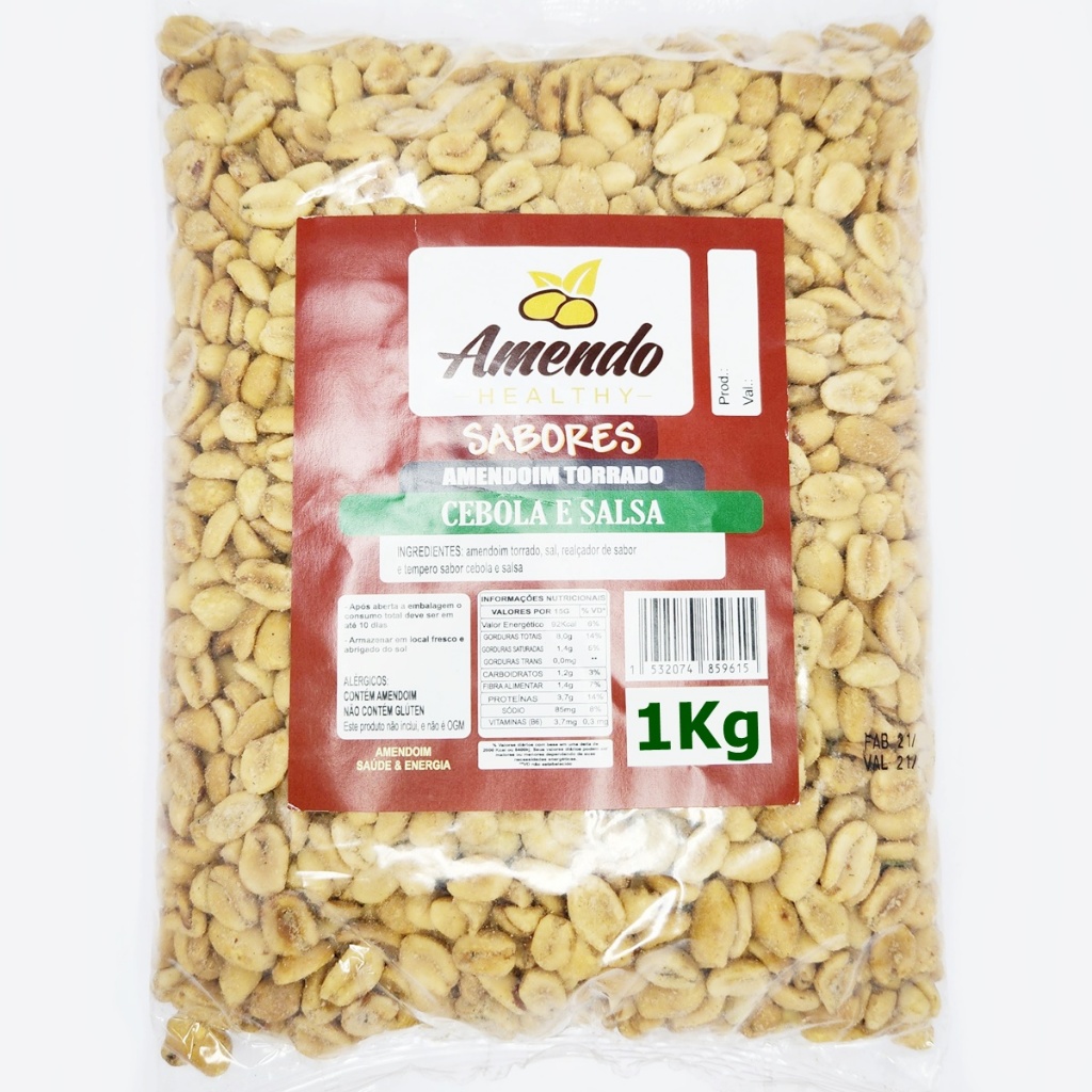 Amendoim Torrado 1Kg Sabor Cebola e Salsa Sem Casca Pelado S/ Pele ...