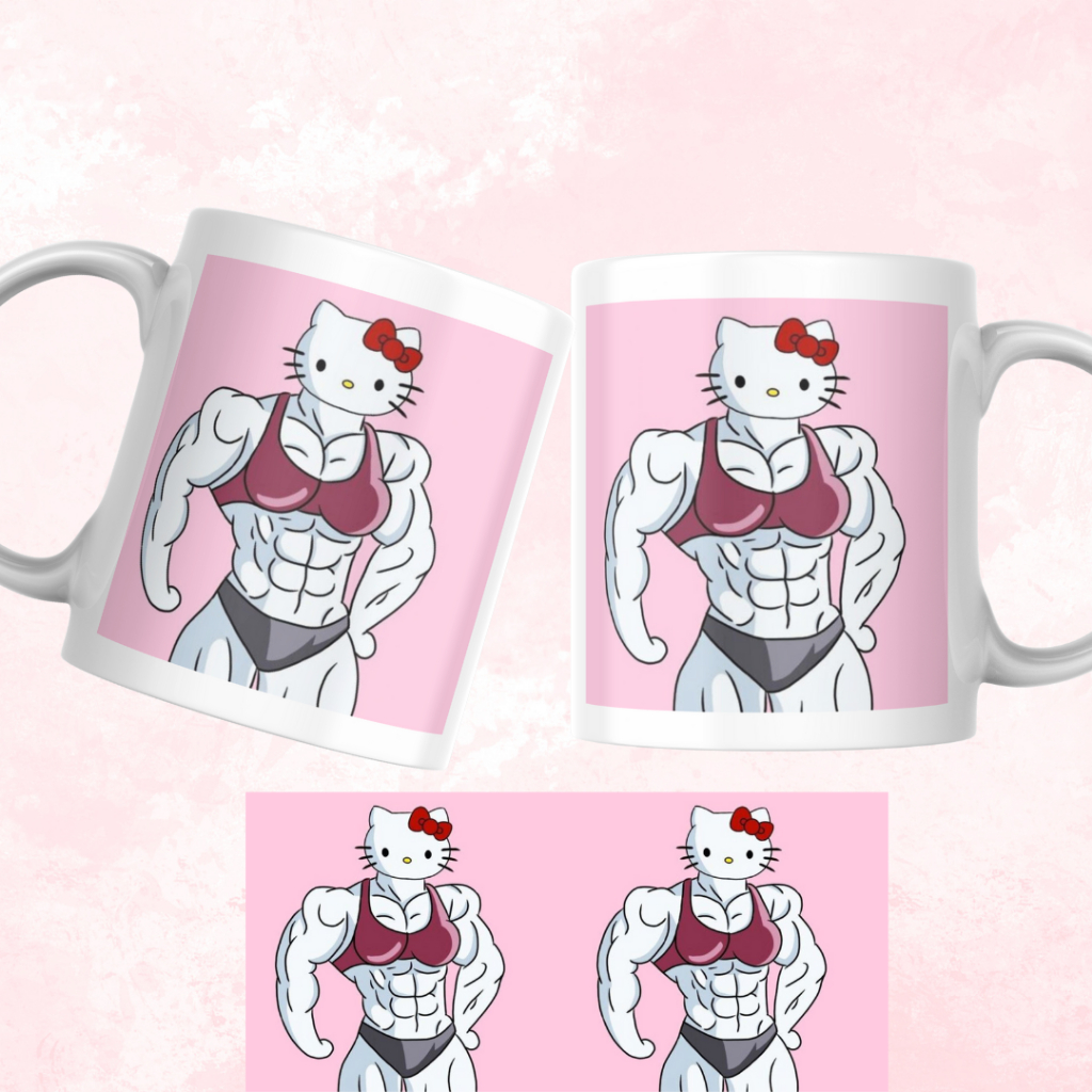 Caneca ceramica Hello Kitty Maromba Gatinha Bombada Colecionável Meme ...