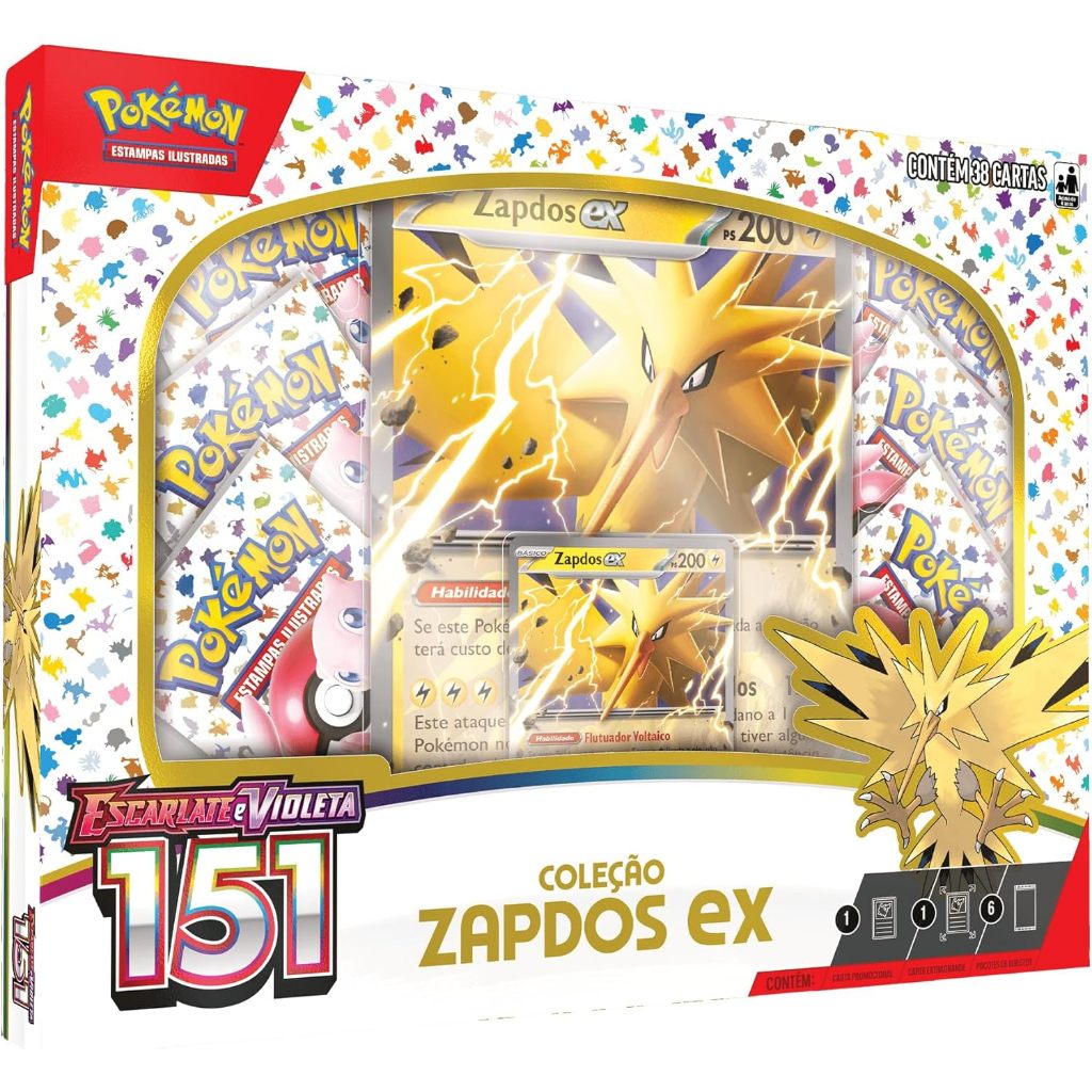 Box Pokémon Coleção Zapdos Ex - Copag | Shopee Brasil