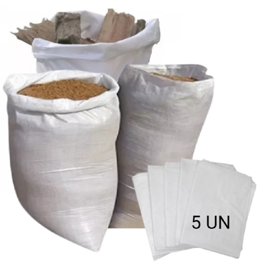 Saco Ráfia Construção Entulho 50x75 Kit 5 Unidades 50kg | Shopee Brasil