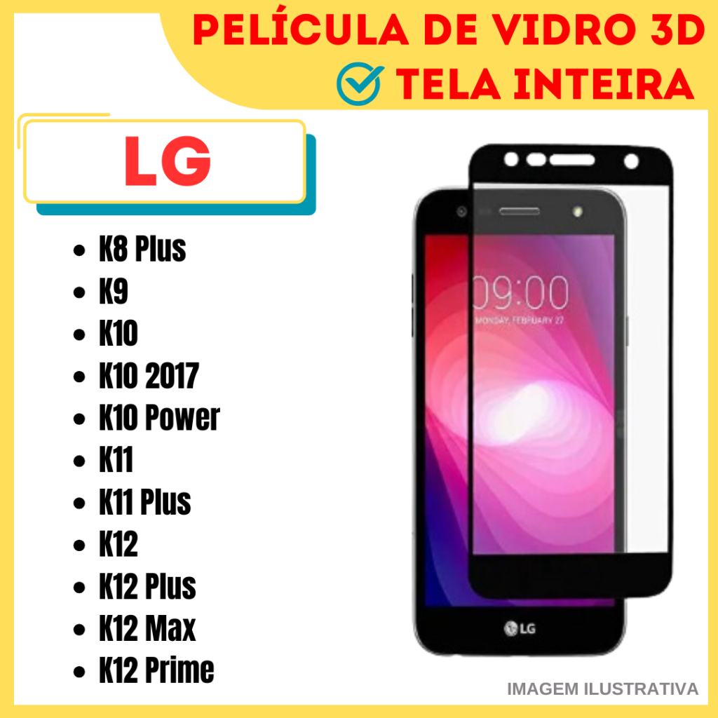 Película de idro 3D LG K8 Plus / K9 / K10 / K10 2017 / K10 Power / K11 / K11 Plus / K12 / K12 ...