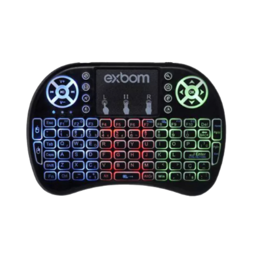 Mini Teclado para Smart TV Notebook PC Ergonômico Led Colorido | Shopee ...