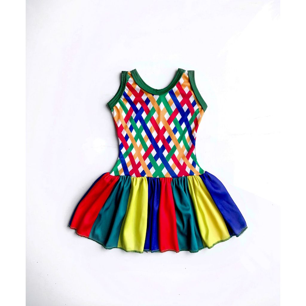 Vestido fantasia frevo carnaval estampado bloco 2025 tecido macio ...