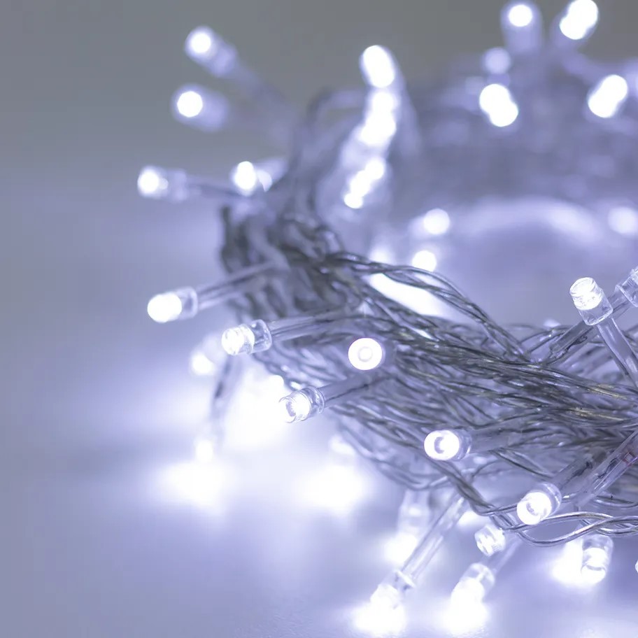 Pisca Pisca Branco Frio C/ Fio Transparente 100 Leds 8 Funções 127v Ou ...