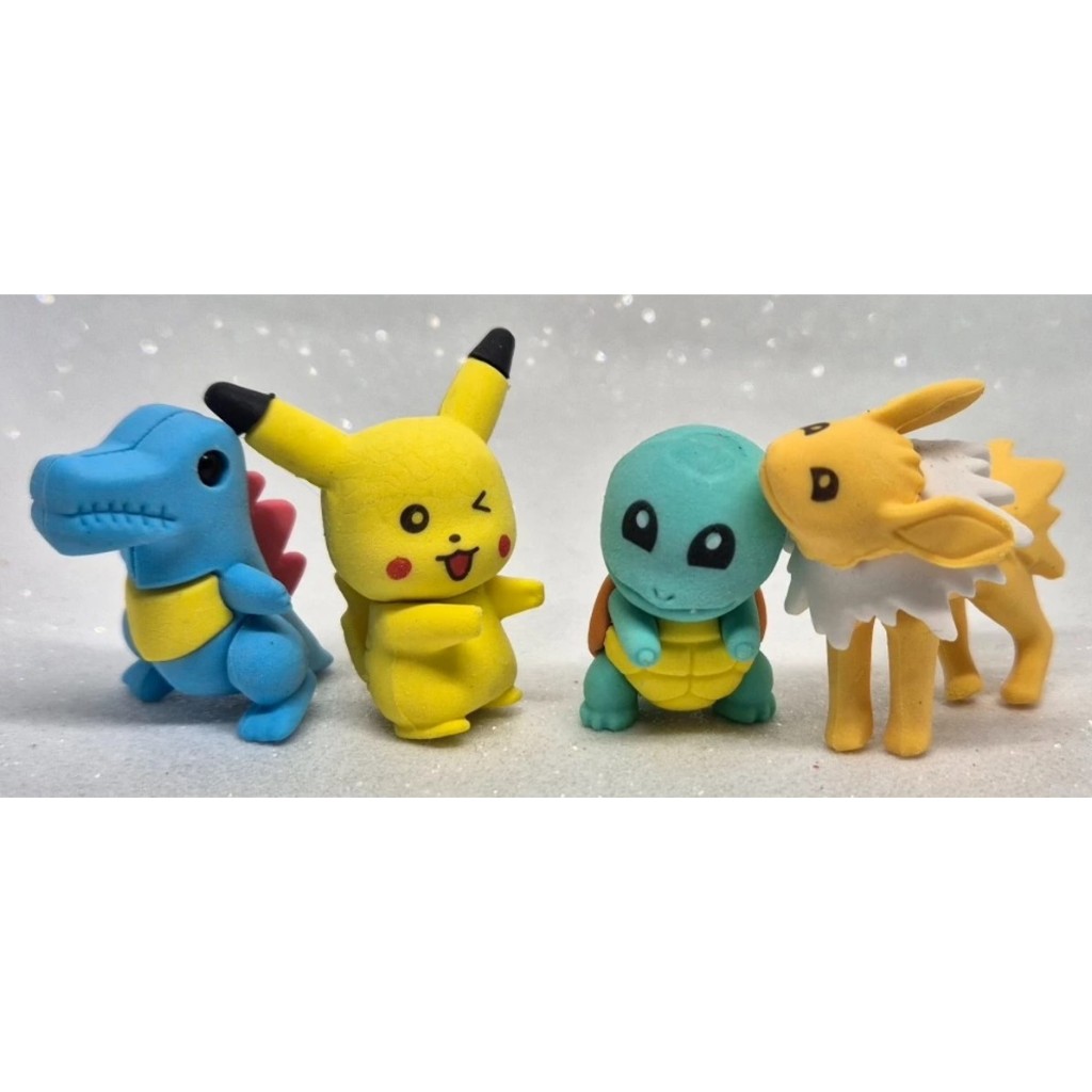 KIT COM 4 BORRACHAS FOFAS POKEMON / PAPELARIA FOFA KAWAII / MATERIAL ...