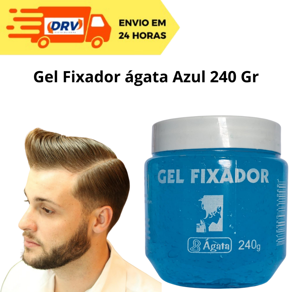 Gel Fixador Ágata Azul 240 Gr - Gel Fixador - Gel Para Cabelo - Gel ...