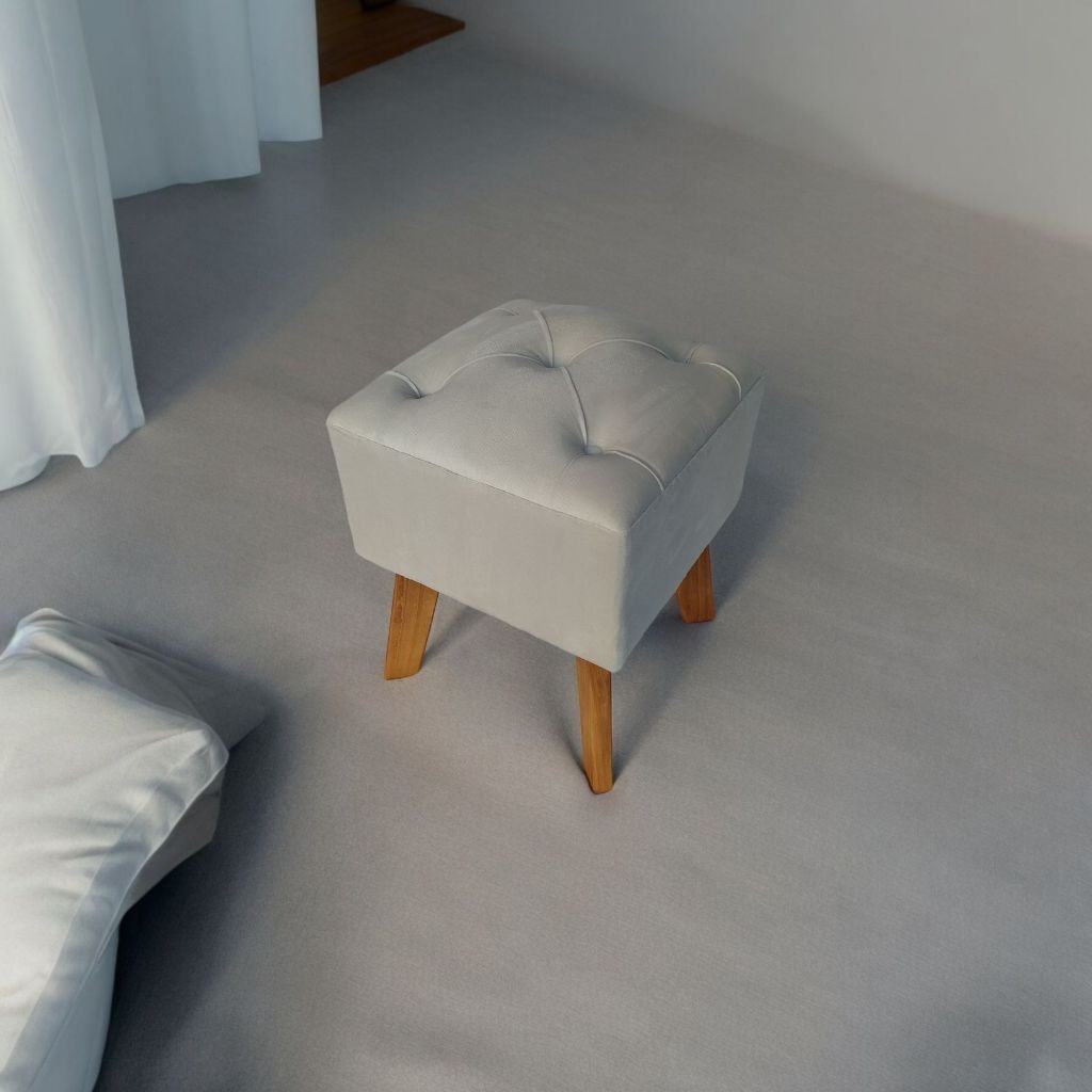 Puff Banquinho Quadrado Captonê Decorativo | Shopee Brasil