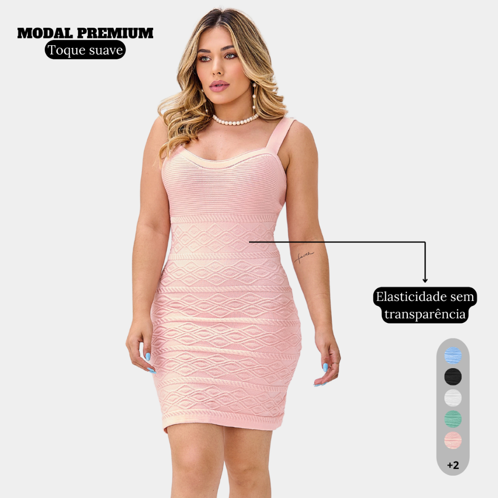 Vestido Curto Tubinho Canelado Colado Luxo Decote Alça Elegante Tecido ...