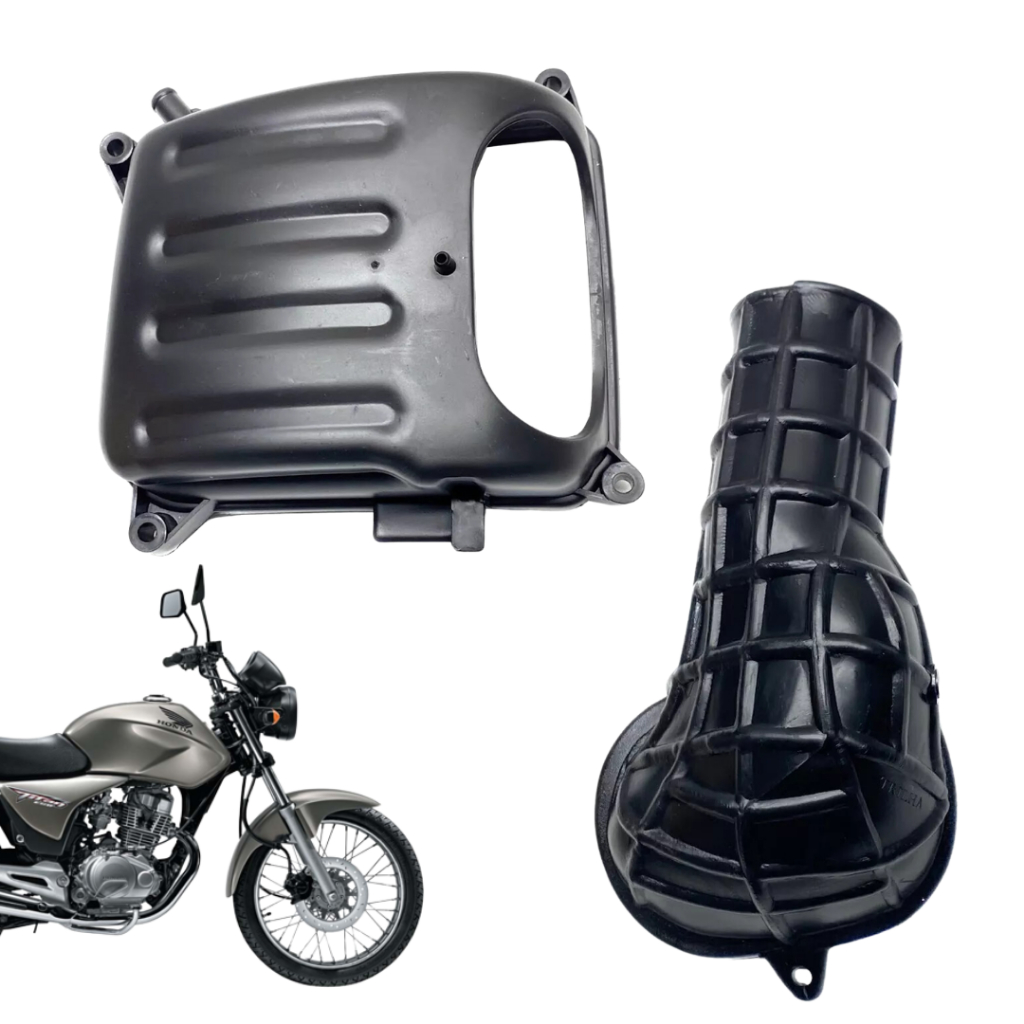 Tampa Caixa Filtro de Ar + Condutor Tampa Filtro de Ar Titan / Fan 150 2014 a 2015 / Titan 160 ...