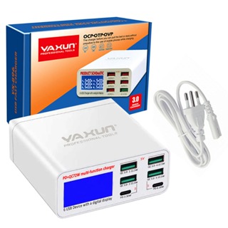 Carregador 6 Portas Yaxun YX-896 Usb Tipo-C Display Digital Medidor De Voltagem QC 3.0 | Shopee ...